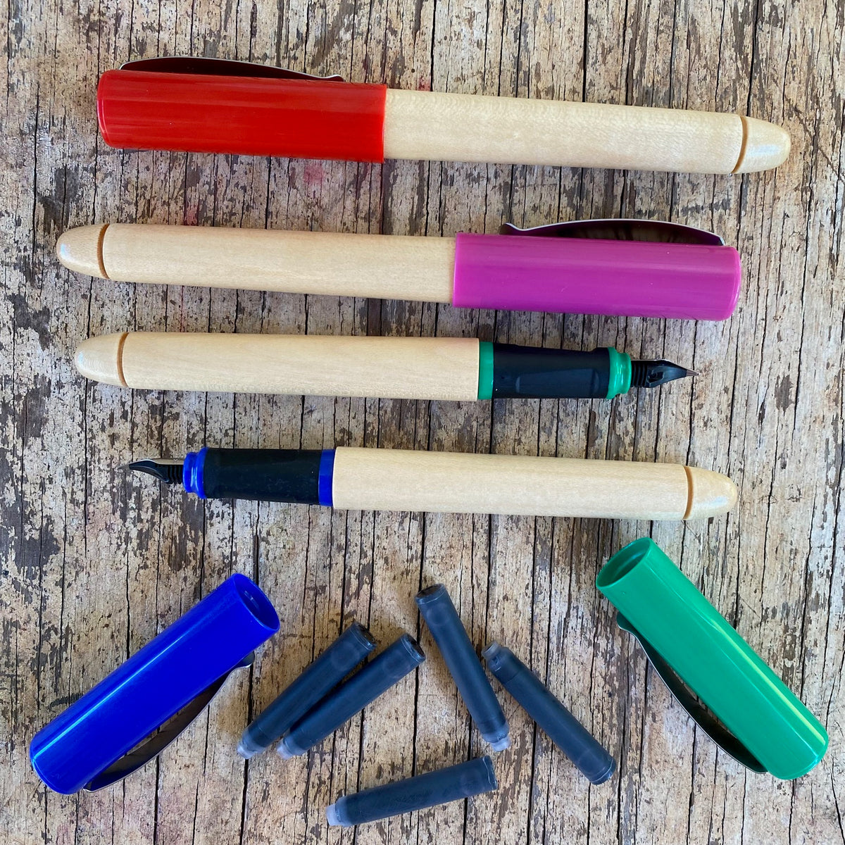 Wooden Fountain Pen + Ink Cartridges – indigo inspirations