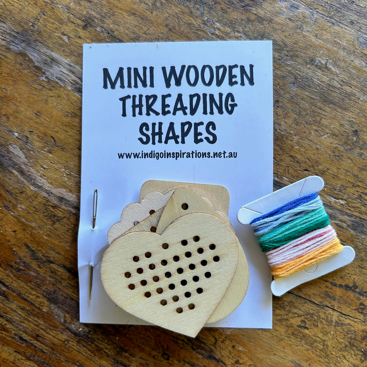 Mini wooden Threading Shapes – indigo inspirations