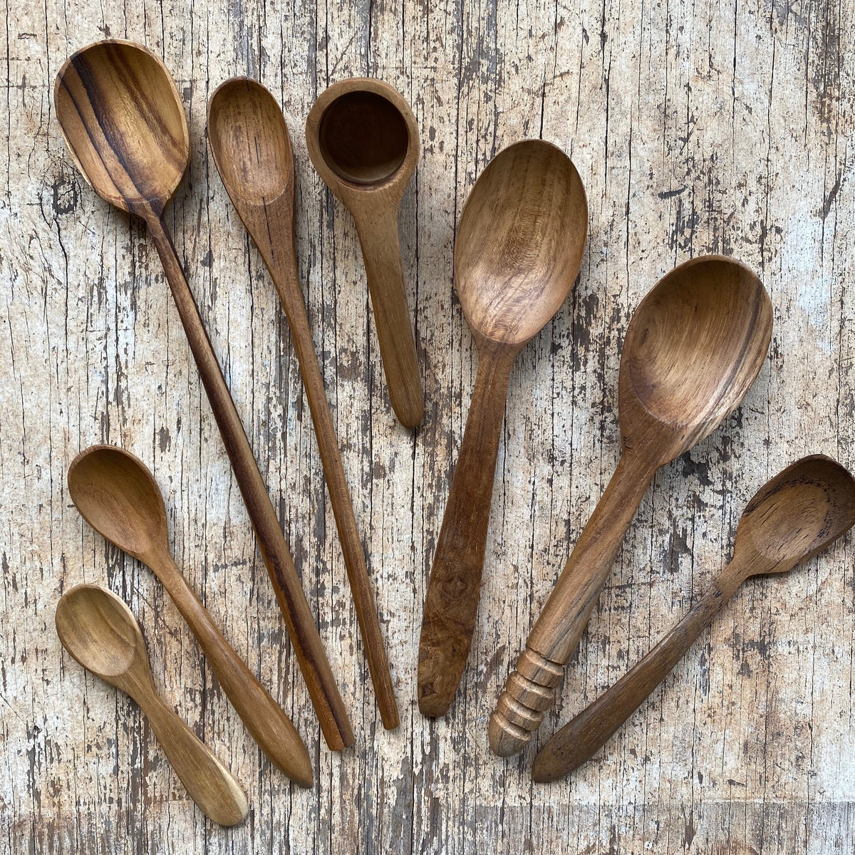 wooden spoon set / 8 pieces – indigo inspirations