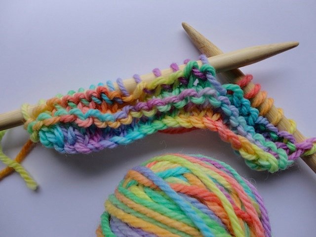 Knitting Kit~Bamboo Needles & Rainbow Hand Painted Wool (choose your a ...
